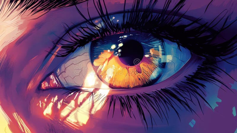 Close Up Image of a Human Eye Showing Details of Iris and Pupil with ...