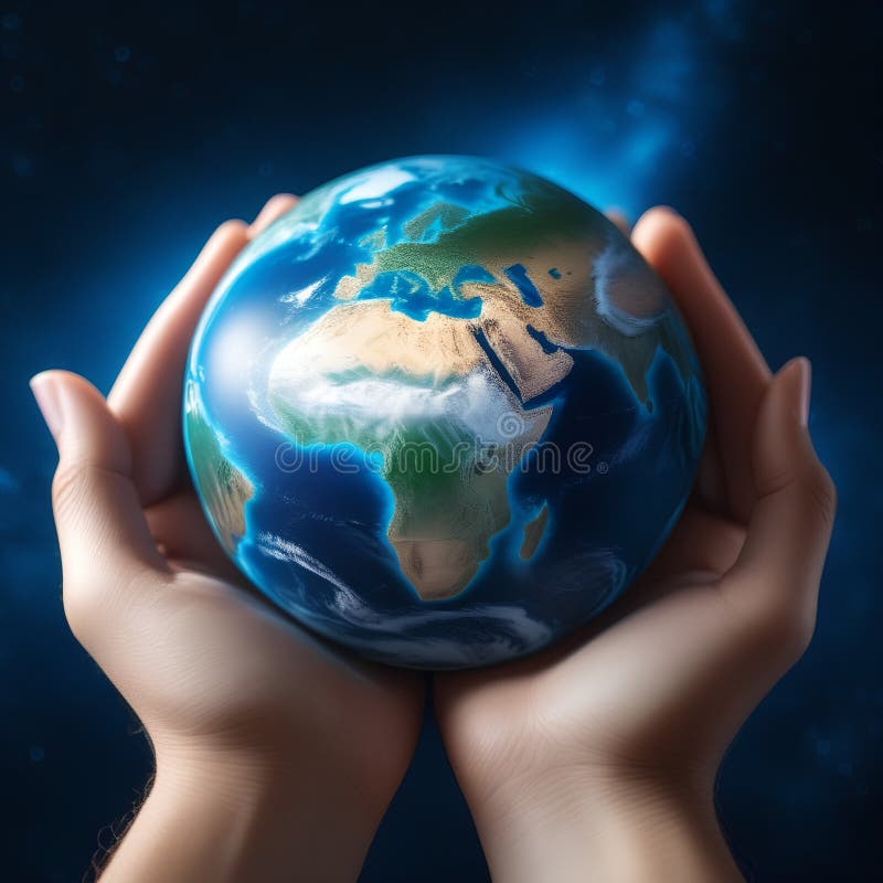 Close Up Image of Human Hands Holding Earth Planer. Ecology Concept ...