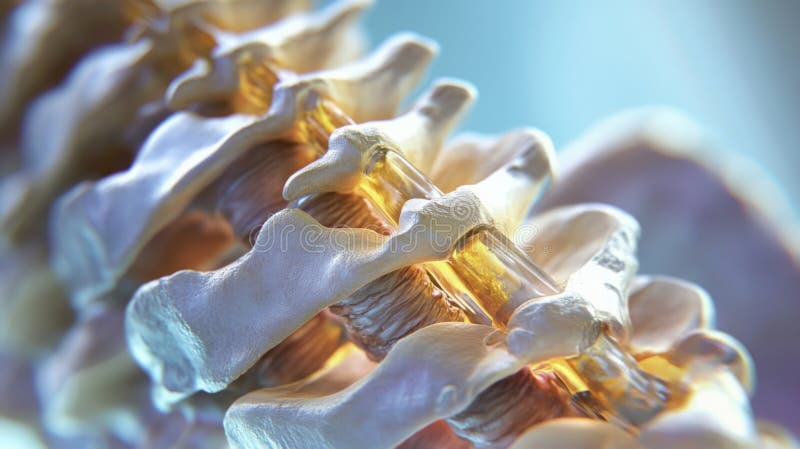 A Close-up of a Human Spine, Highlighting the Vertebrae and the Spinal ...