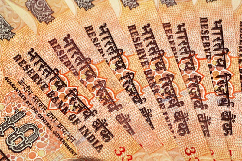 A Close Up of Indian 10 Rupee Bank Notes Stock Photo - Image of ...