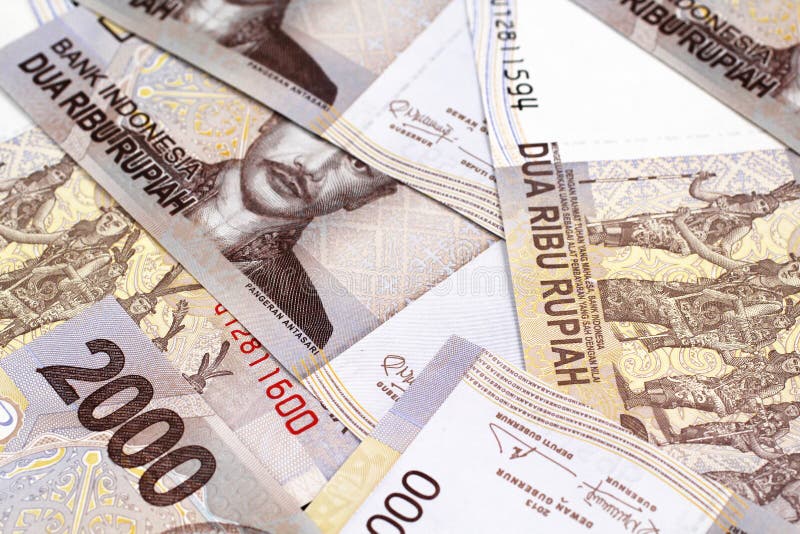 A Close Up Image of Indonesian 2000 Rupiah Notes Stock Photo - Image of ...