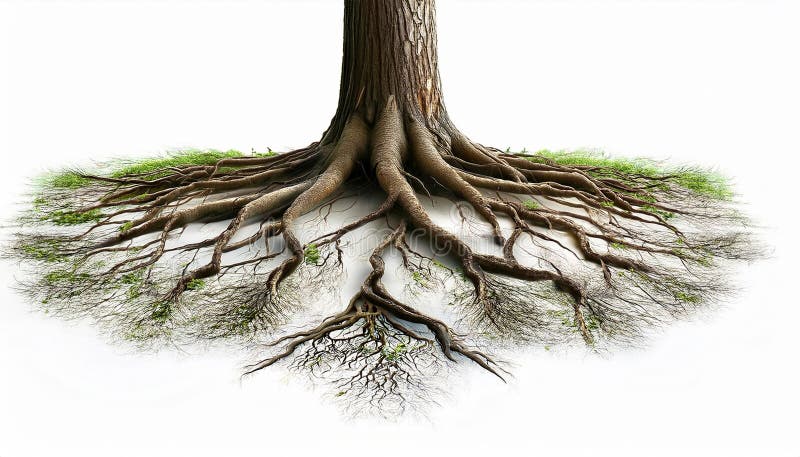 Tree Roots Isolated on White Background Nature Growth Strength ...