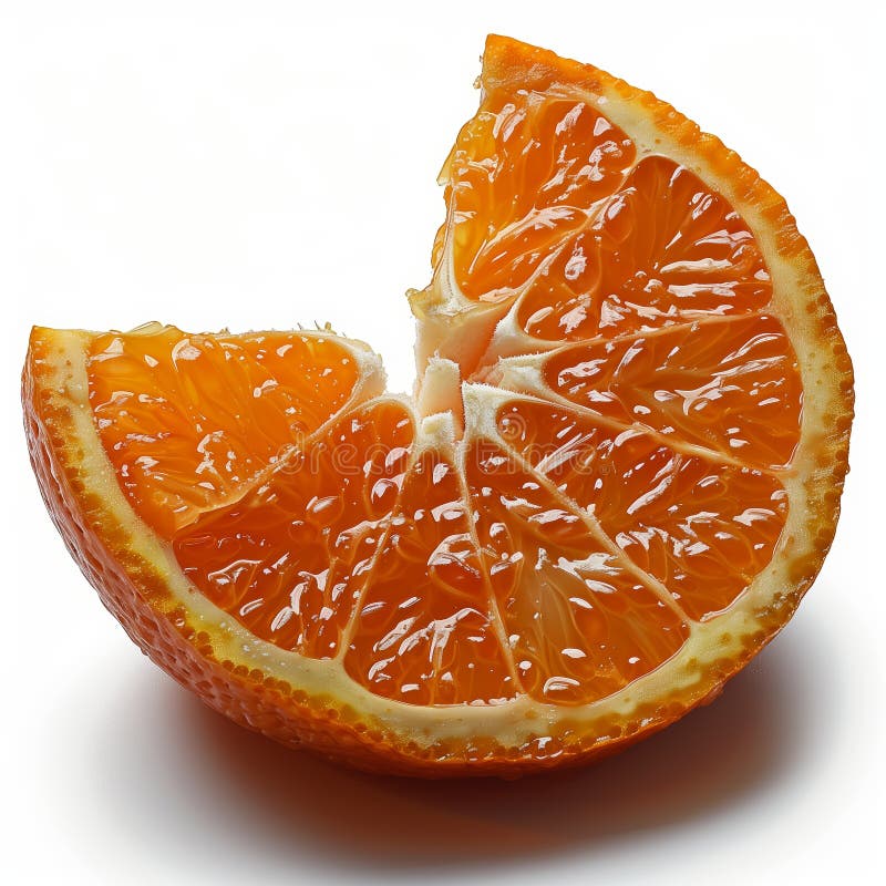A Sliced Orange Segment on a White Background Stock Image - Image of ...