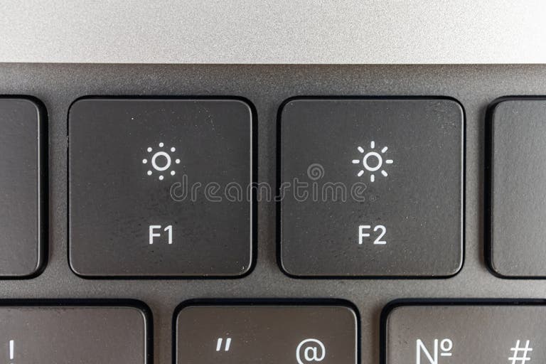 Close-up Image of a Keyboard with Focus on Function Keys F1 and F2 ...