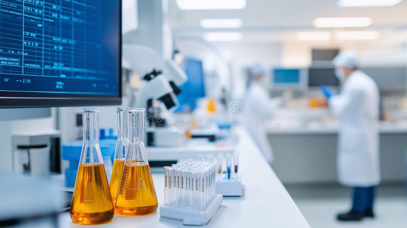 Laboratory Research with Glassware Test Tubes and Scientists AI ...