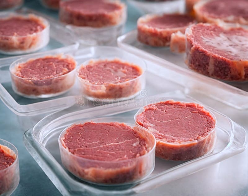 Close Up Image of Lab Grown Meat Stock Illustration - Illustration of ...