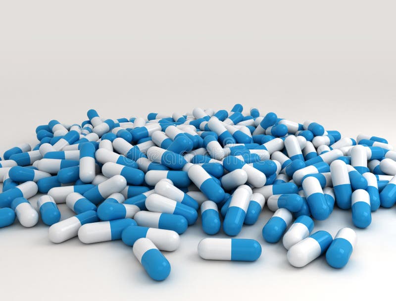 Close Up Image of Large Pills of Blue Pills Stock Illustration ...