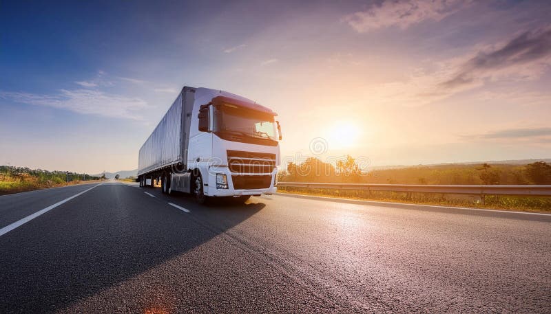 Large Truck on the Road, Symbolizing Transportation, Logistics, and ...