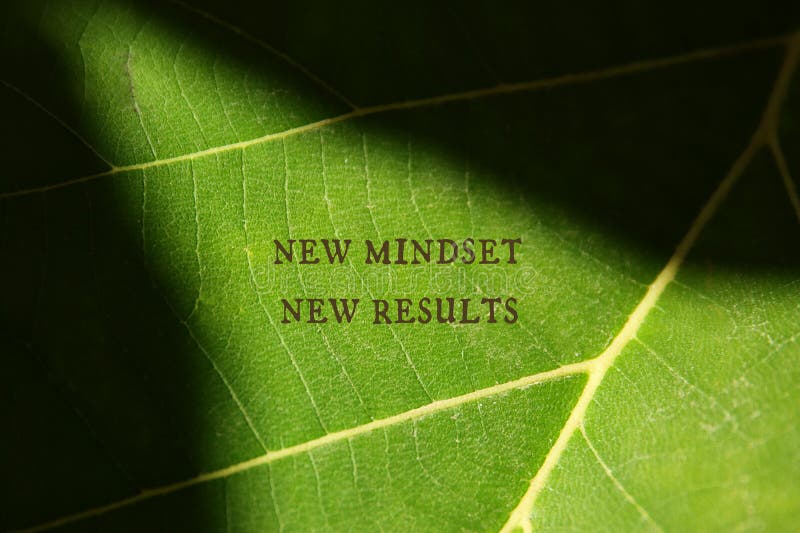Close Up Image of Leaf Texture with Text - New Mindset Stock Photo ...