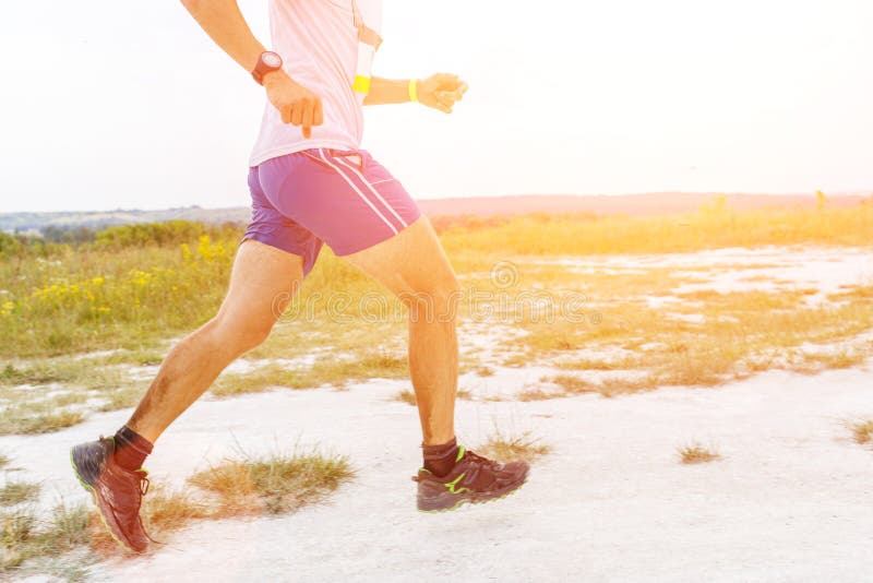 Legs of Man Running on Sandy Ground Stock Photo - Image of person ...