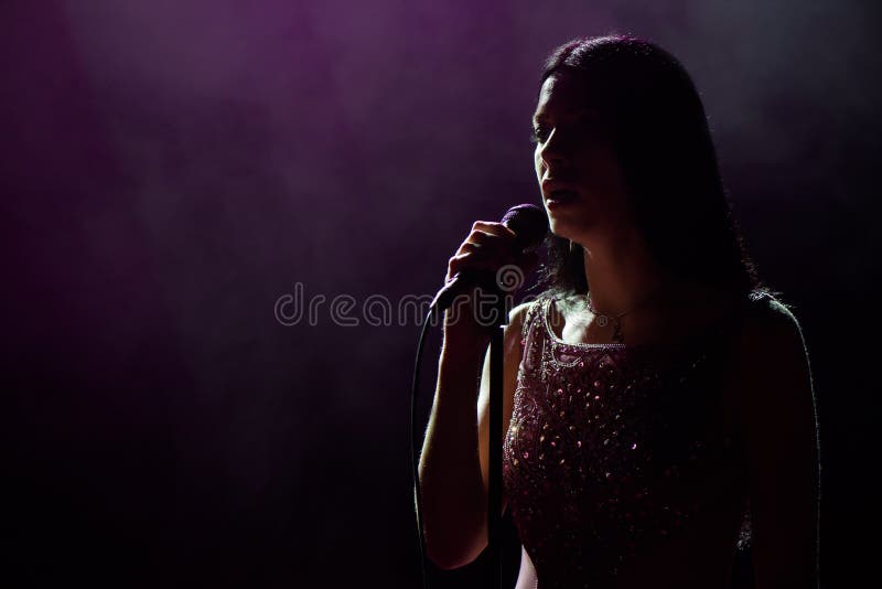 Close Up Image of Live Singer on Stage. Stock Photo - Image of karaoke ...