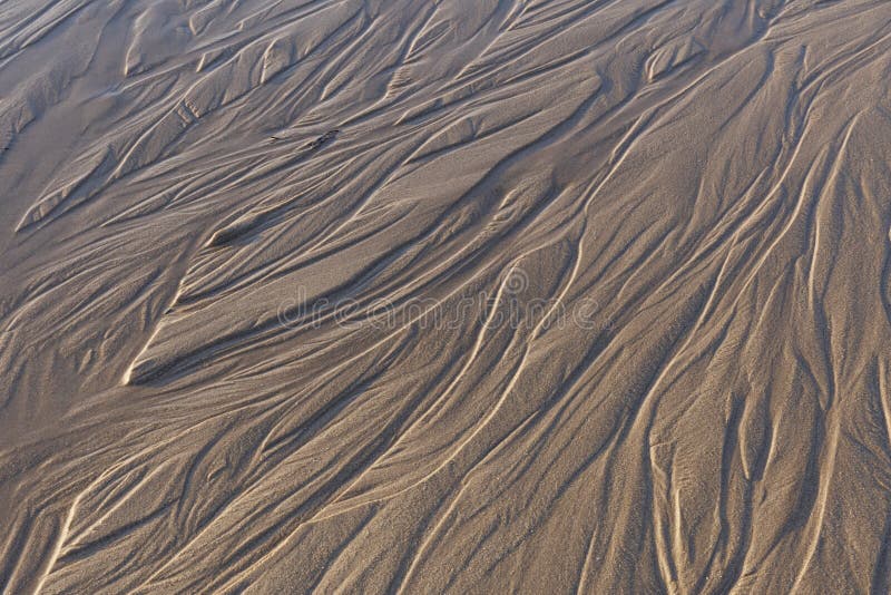 Close Up Image Looking Down on Patterns in a Wet Sandy Beach, Showing ...