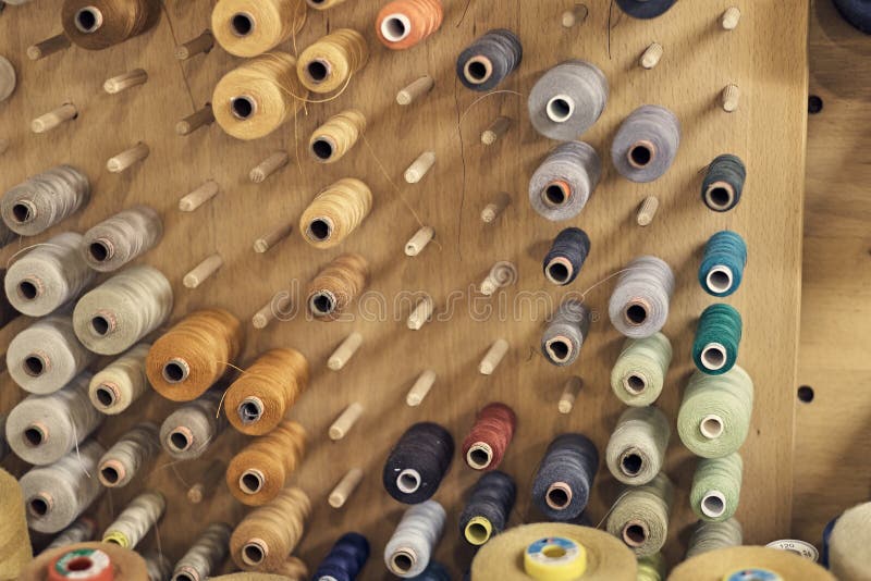 Image of a Lot of Coils with Multi-colored Threads. Stock Image - Image ...