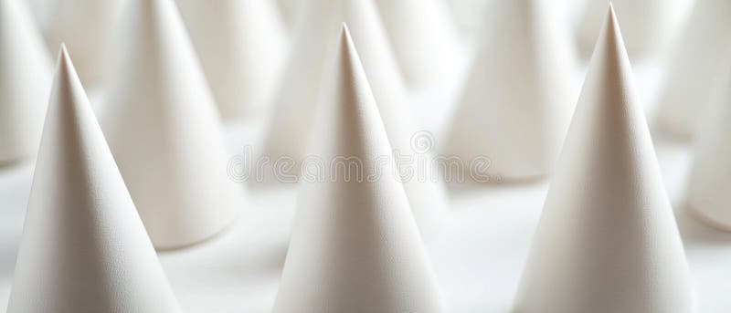 A Close-up Image of Many White Paper Cones Arranged in a Pattern, with ...
