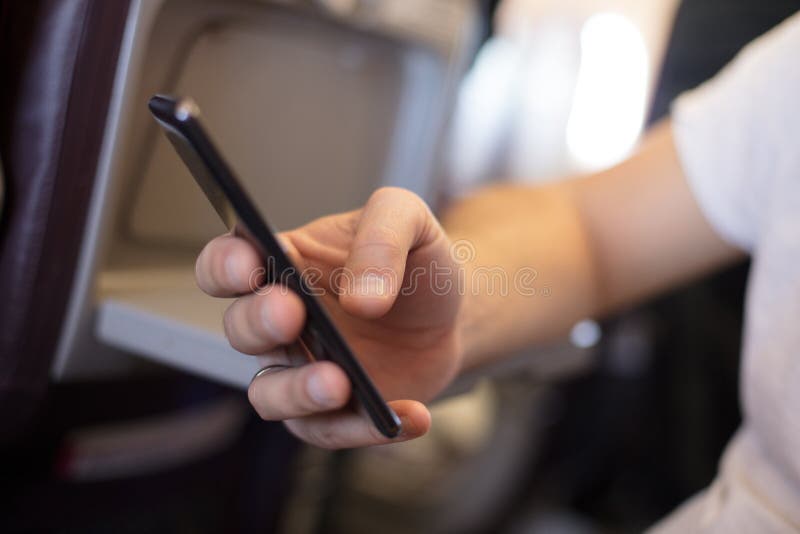 Close Up Image Men Hand Using Mobile Phone. Stock Image - Image of body ...