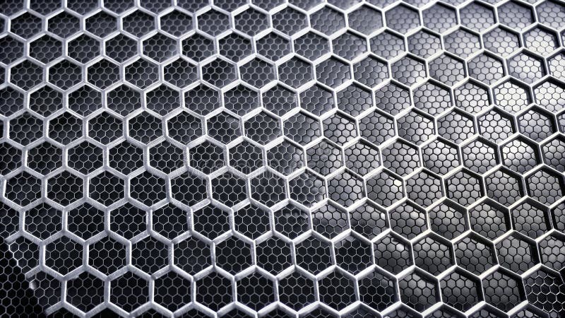 A Closeup Image of a Metallic Hexagonal Grid Symbolizing Structure ...