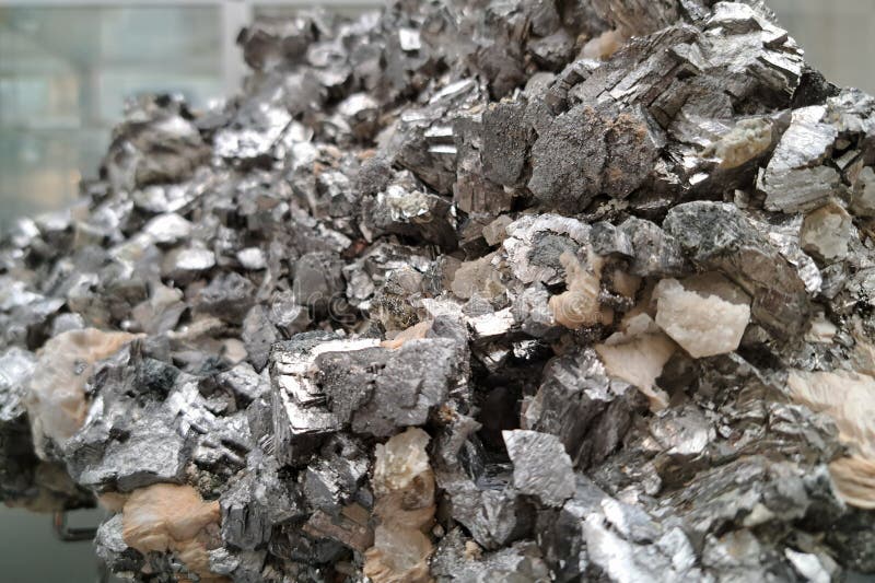 A Close-up Image of a Metallic Mineral Specimen, Featuring Shiny ...