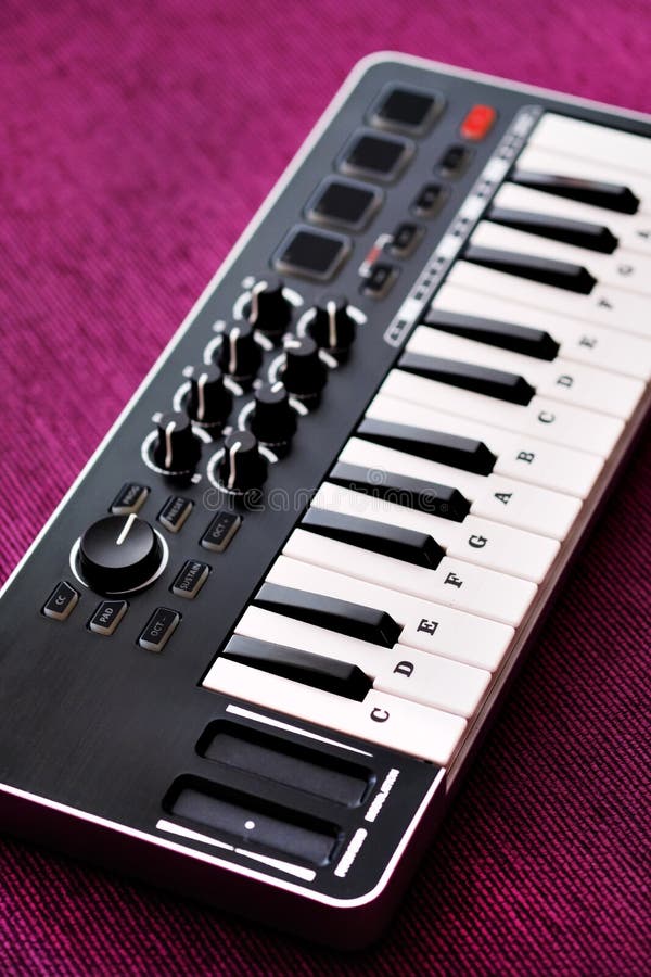 Close Up Image Midi Electronic Musical Keyboard Stock Photo - Image of ...