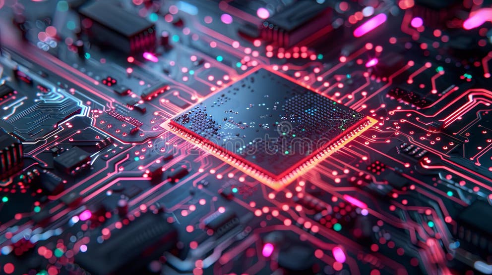 A Close-up Image of a Modern Microprocessor on a Motherboard ...