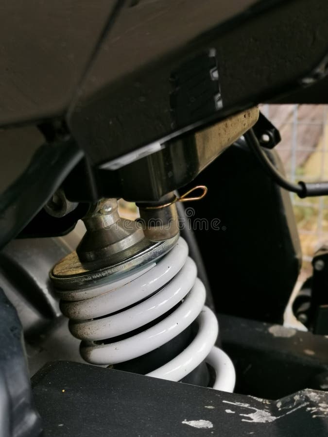 Close Up Image of Motorcycle Single Shock Absorber. Stock Image - Image ...