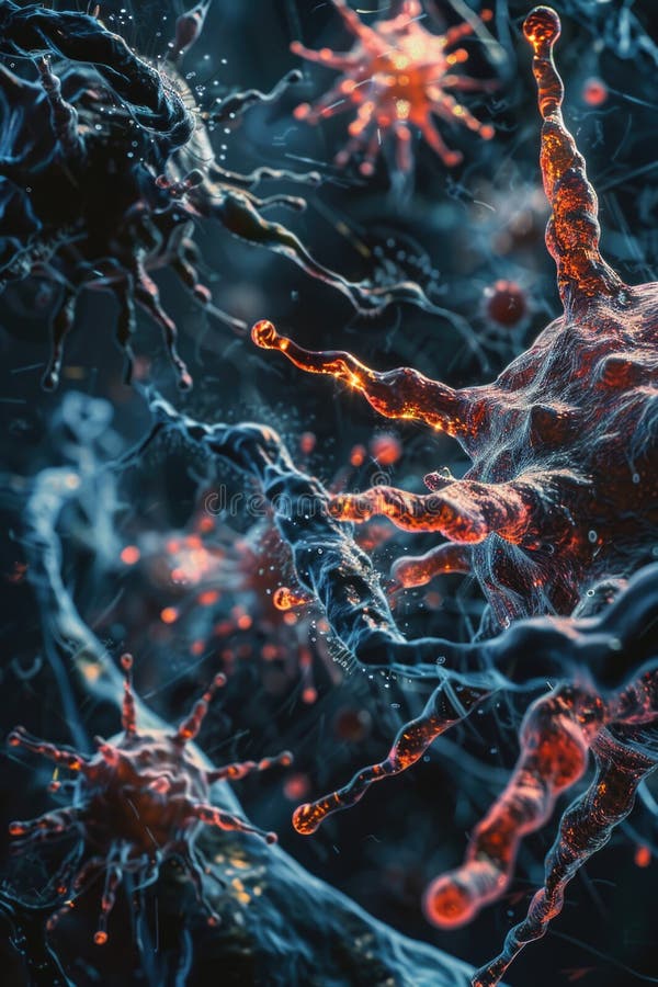 Close-up Image of Multiple Cells Under Microscope Magnification Stock ...