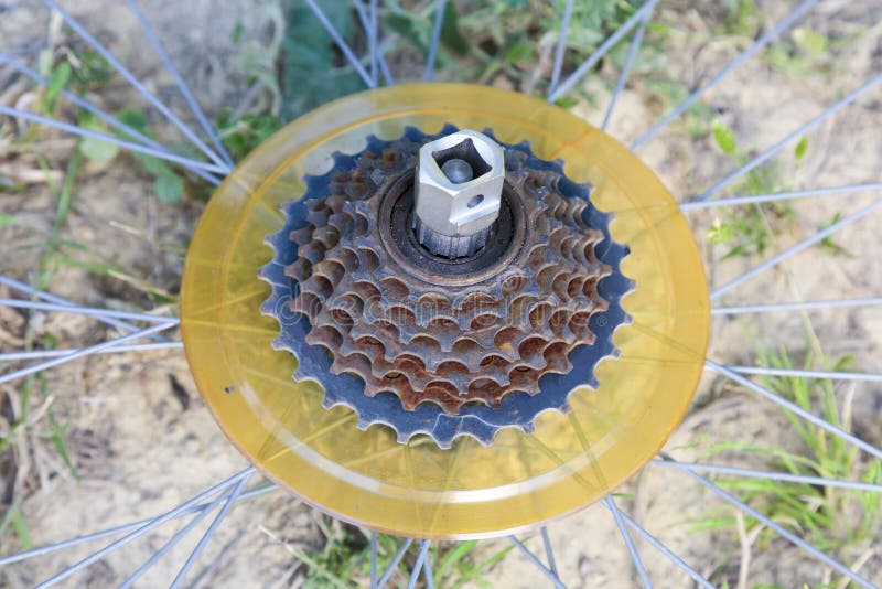 Close-up Image of and Old Bicycle S Rusty Gears Stock Image - Image of ...
