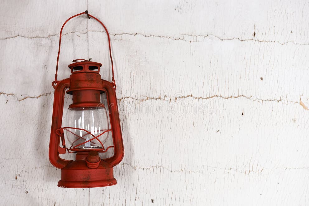 Old Red Painted Lantern stock image. Image of decoration - 140309455
