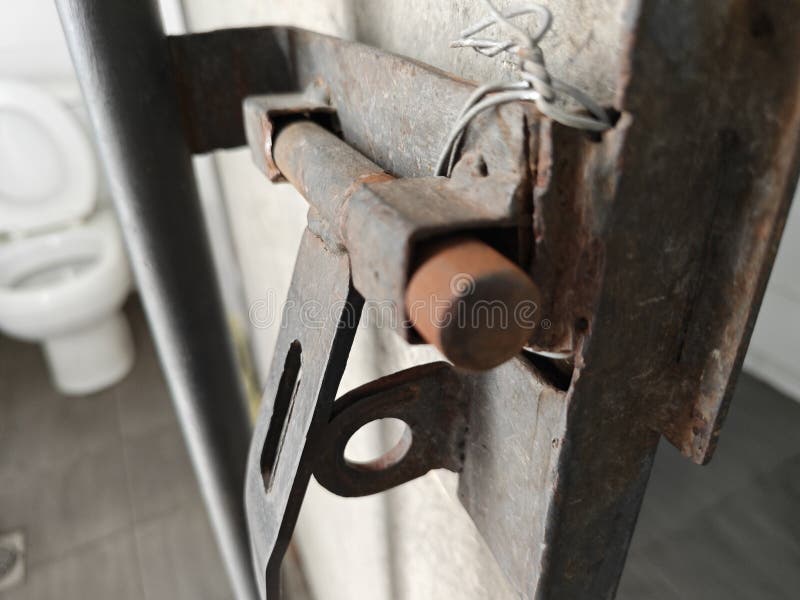 Old Rusty Welding Slide Door Lock Latch. Stock Photo - Image of entry ...