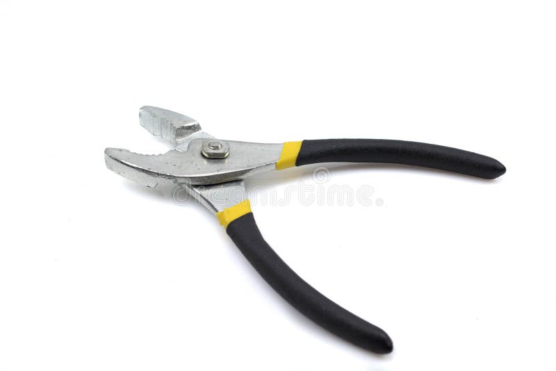 Black and Yellow Handled Pliers Isolated on a White Background Stock ...