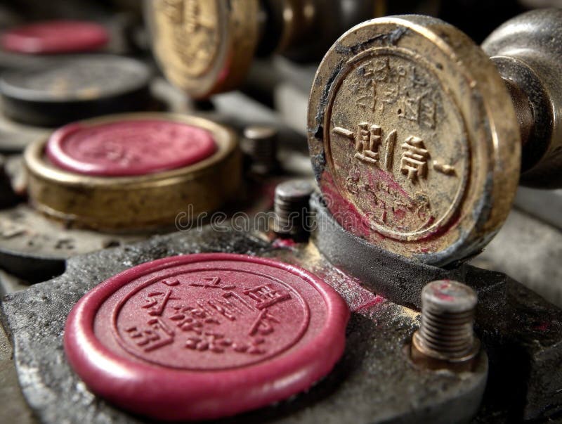 A Close-up Image of a Passport Stamper at a Border Crossing Stock Image ...