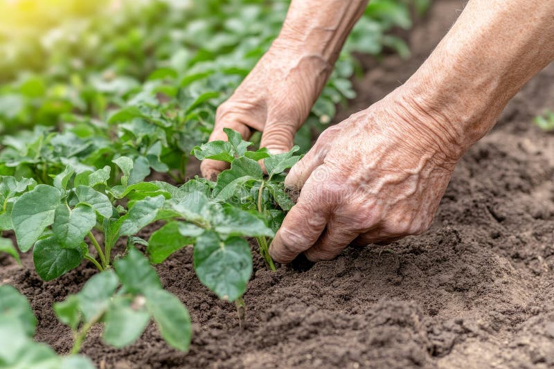 A Close-up Image of People Getting Ready To Grow a Small Tree in the ...