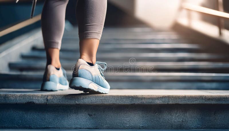 Person Taking a Step on a Staircase, Symbolizing Progress, Movement ...