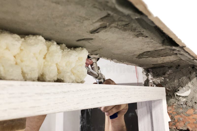 Close-up of Polyurethane Foam Filling Gap Stock Photo - Image of ...