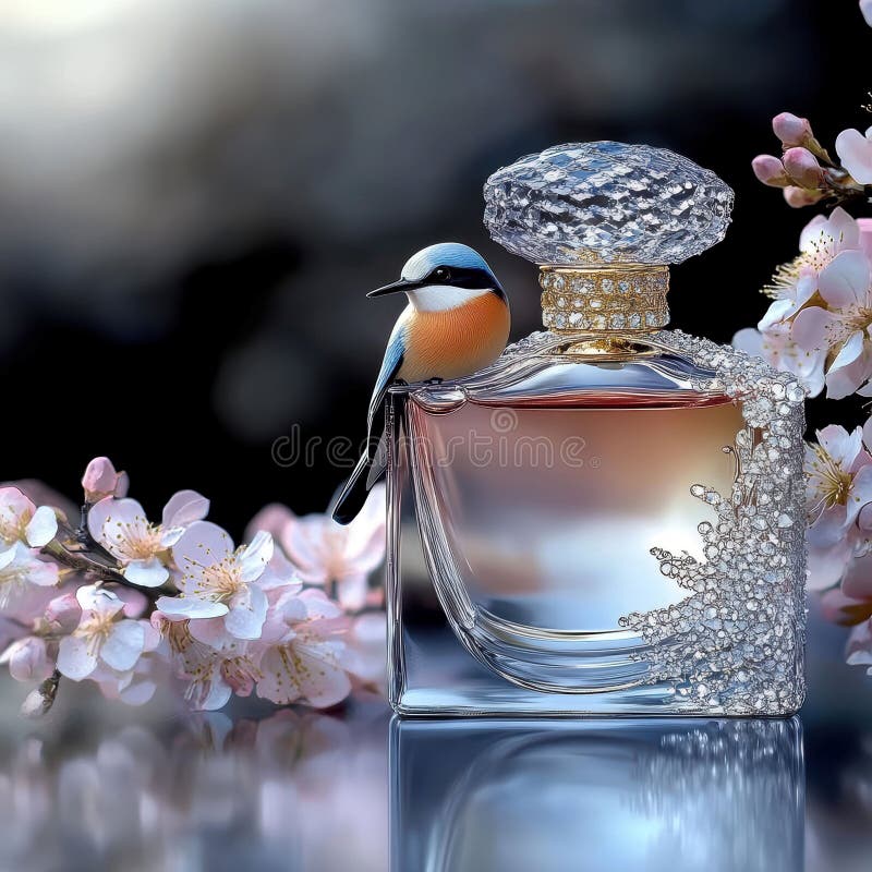 A Close-up Image of a Rectangular, Transparent Perfume Bottle with a ...