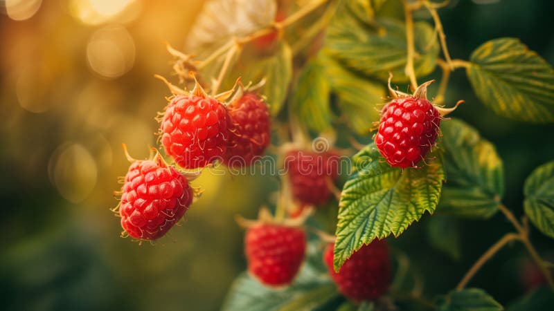 Close-up Image of Ripe Red Raspberries. Stock Illustration ...