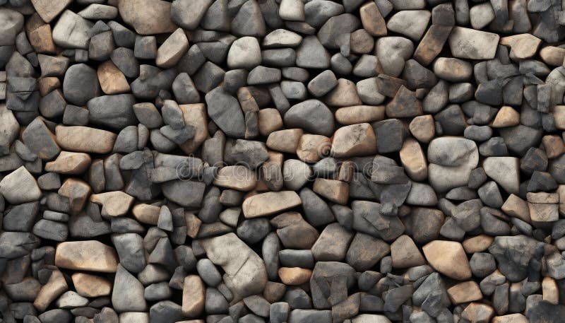 Close-up Image with Rocky Surface Solid Realistic Stones. Seamless ...