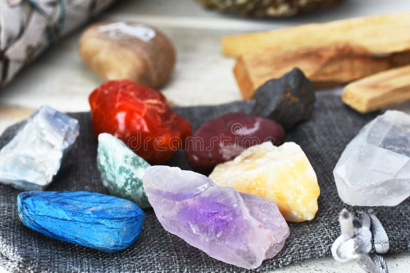 Chakra Balancing Crystals Close Up Stock Photo - Image of chakra ...
