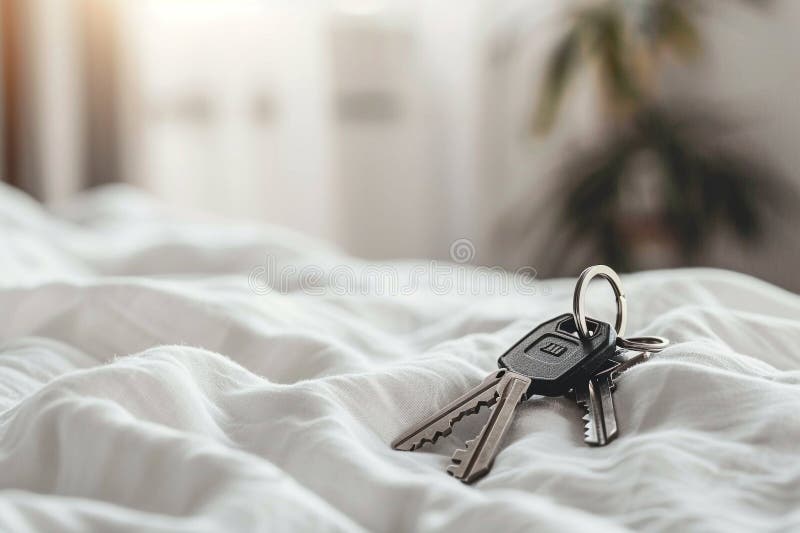 Keys on a Bed stock illustration. Illustration of interior - 331969121