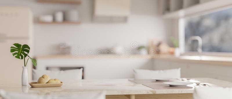 Close-up Image of Sets of Tableware on a Luxury White Marble Dining ...