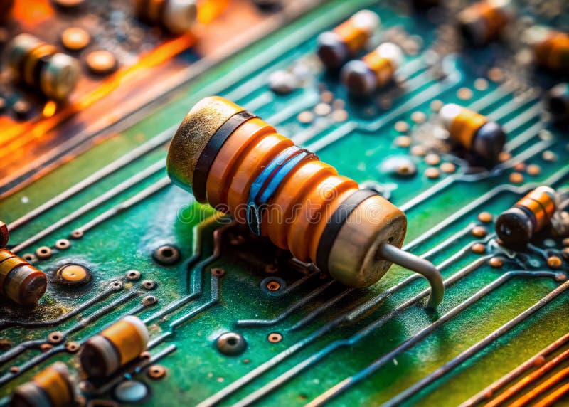 Analyzing a Damaged Resistor on a Circuit Board a CloseUp Examination ...