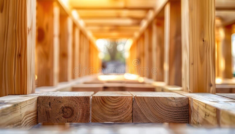 Detailed Construction Framework with Wooden Supports, Building a Secure ...