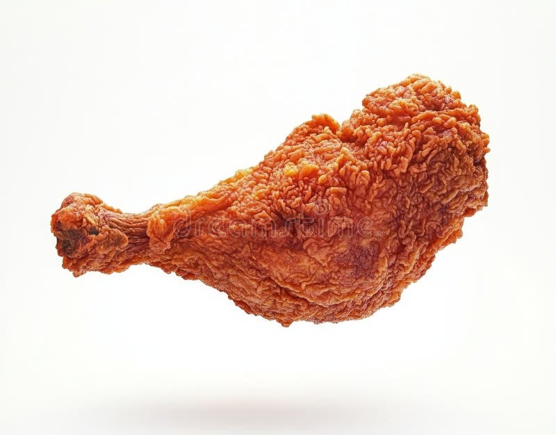 The Close-up Image Showcases a Piece of Fried Chicken with a ...