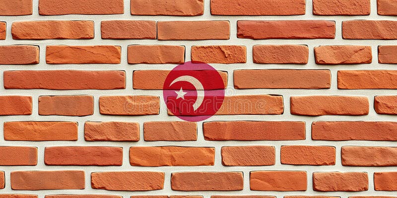 Intricate Flag Pattern on Aged Terracotta Bricks a Detailed ...