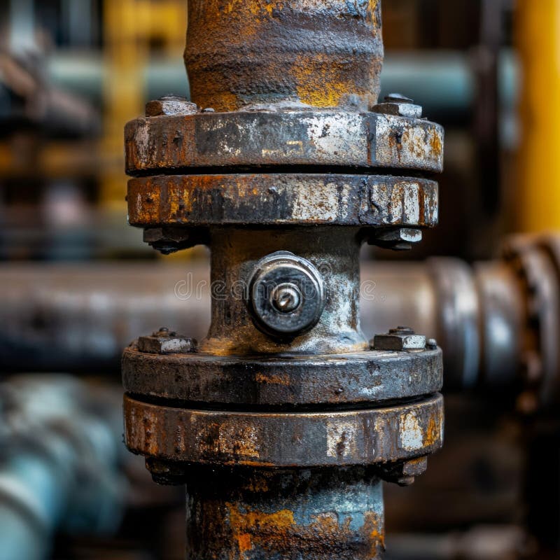 Close-up of Valve in Fuel Processing Refinery Stock Illustration ...