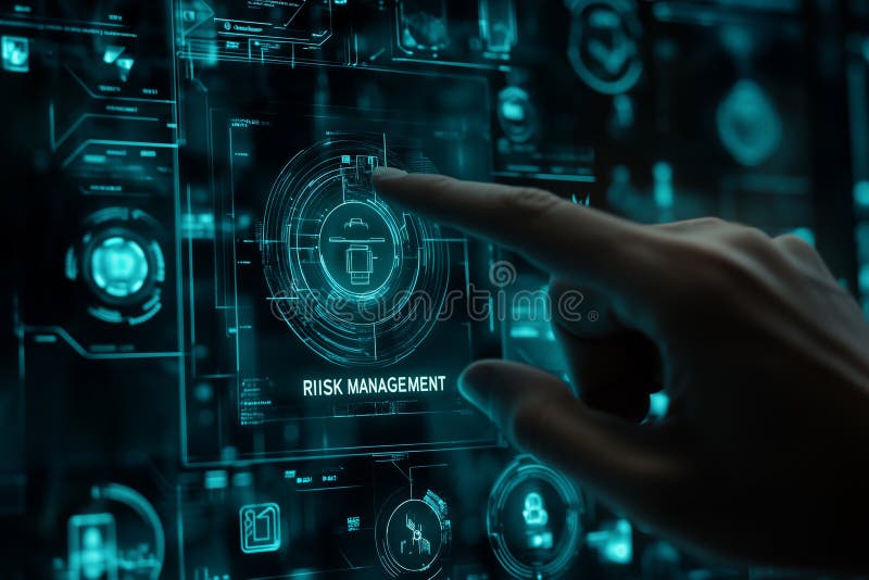 Digital Risk Management Interface Stock Illustration - Illustration of ...