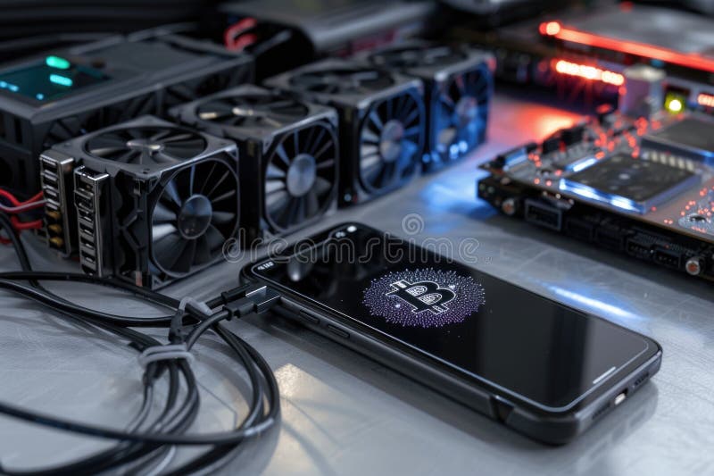 A Close-up Image Showcasing a Smartphone Displaying a Bitcoin Logo ...