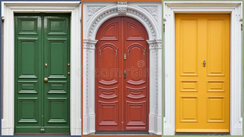 Colorful Front Doors Architectural Design Home Entrance Stock ...