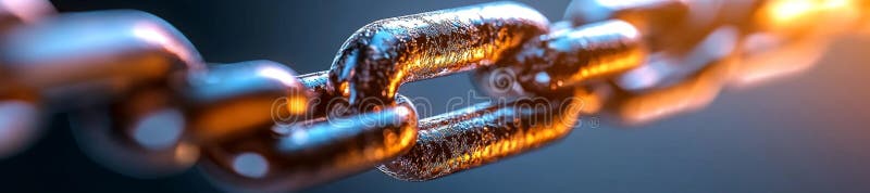Close-up View of a Broken Chain Link Showing Rust and Damage Stock ...