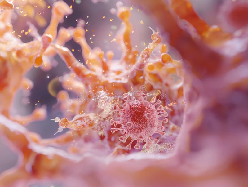 Microscopic View of Virus Particles Stock Image - Image of particle ...