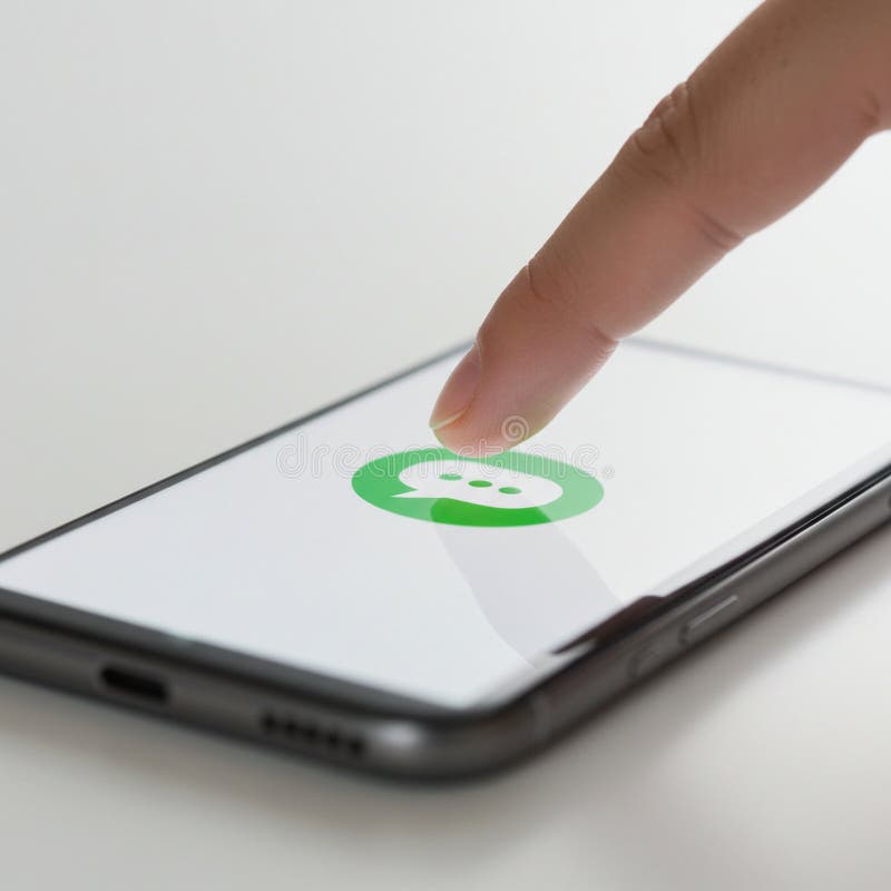 A Close-up Image Shows a Finger Tapping a Smartphone Screen Displaying ...